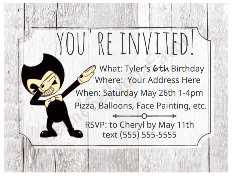 Bendy and the Ink Machine Birthday Party – Its a Jersey Thing Blog